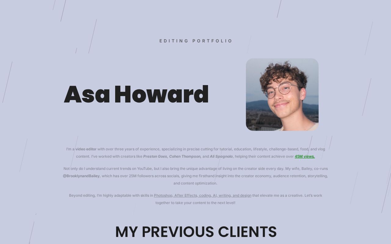 Asa Editing Portfolio